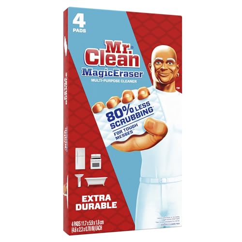 Mr. Clean Magic Eraser Extra Durable Scrubber & Cleaning Sponge, 4 Count (Pack of 1)