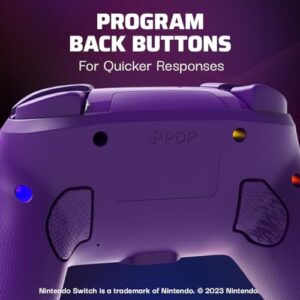 PDP Afterglow™ Wave Enhanced Wireless Nintendo Switch Pro Controller, 8 Colors RGB LED, Dual Programmable Gaming Buttons, 40 Hour Rechargeable Battery Power, Officially Licensed by Nintendo: Purple