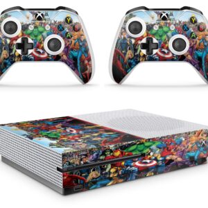 Superhero Skins for Xbox One S XBS Console Decal Vinal Sticker + 2 Controller Set