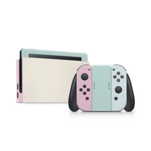 tacky design colorwave skin compatible with nintendo switch skin - premium vinyl 3m blue pastel stickers set - switch skin compatible with joy con, console, dock, decal full wrap