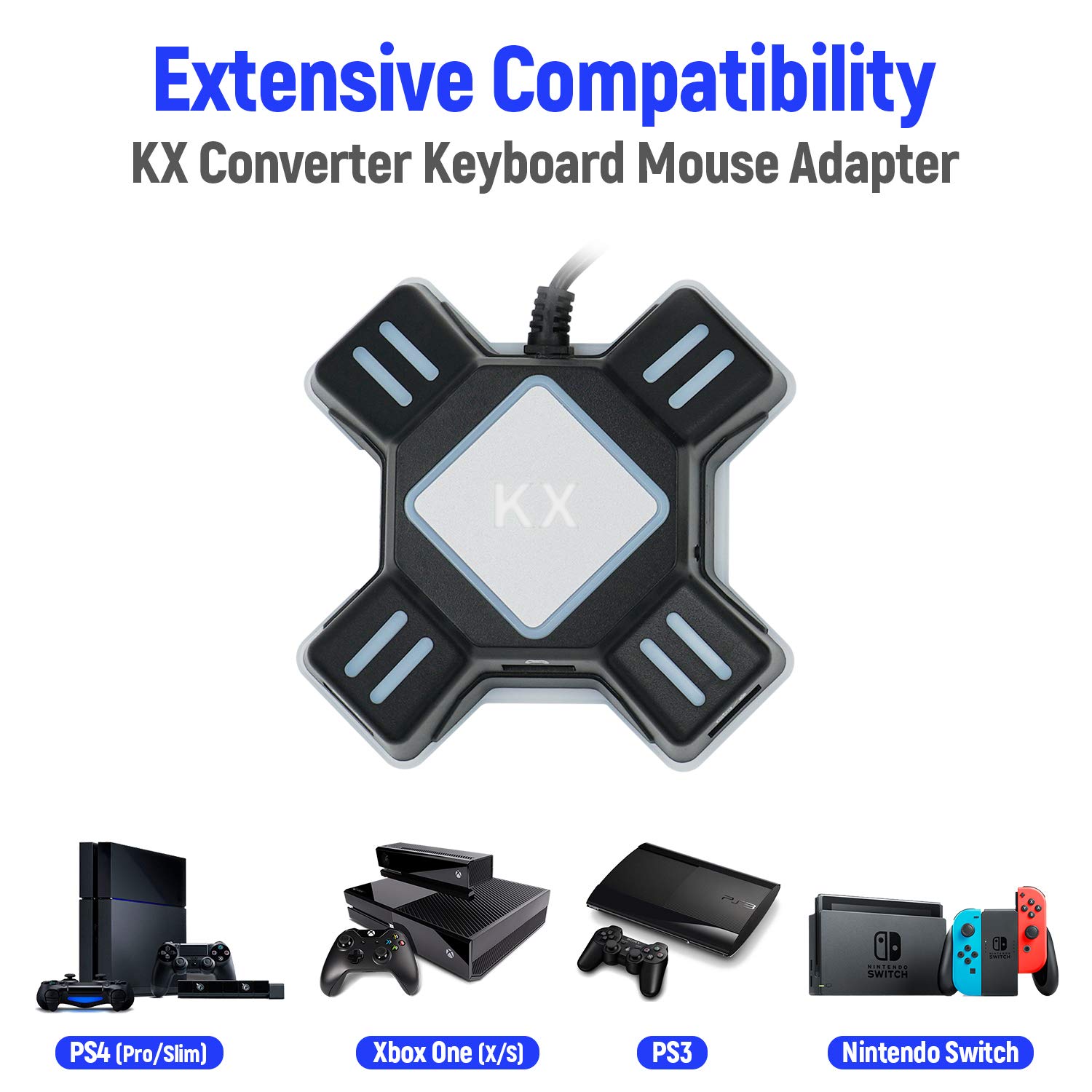 Mcbazel KX Keyboard & Mouse Converter Adapter for N-Switch/PS4/PS3