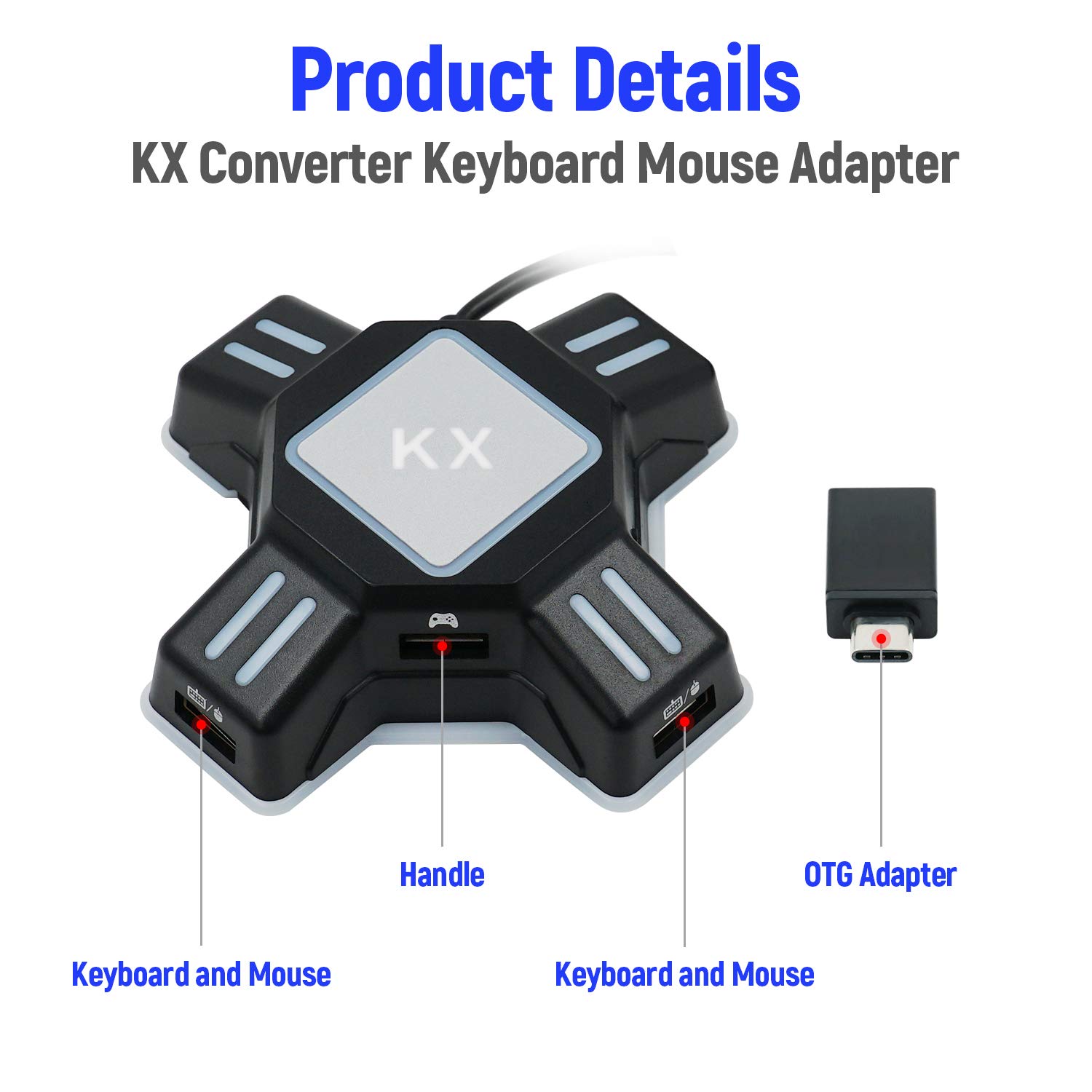 Mcbazel KX Keyboard & Mouse Converter Adapter for N-Switch/PS4/PS3