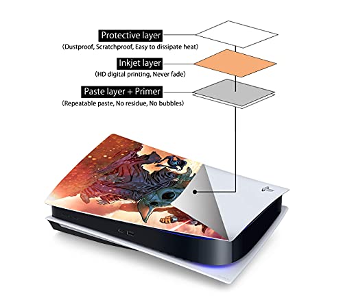 PEYANZ Ｐ.S.5 Skin for Console(Disk Edition) and Controllers Vinyl Sticker, Durable, Scratch Resistant, Bubble-Free