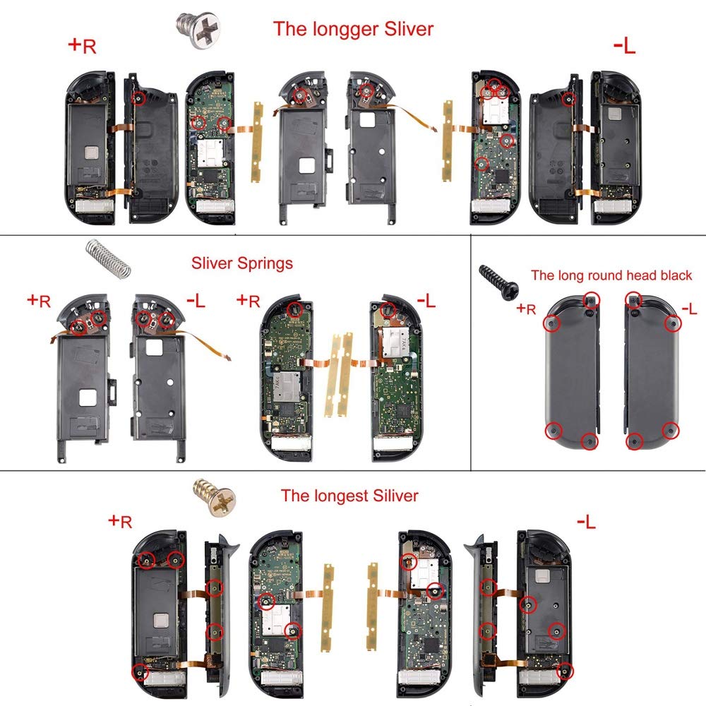 eXtremeRate DIY Replacement Shell Buttons for Nintendo Switch, Back Plate for Switch Console, Housing with Full Set Buttons for Joycon Handheld Controller - Chrome Gold [No Electronics Parts]