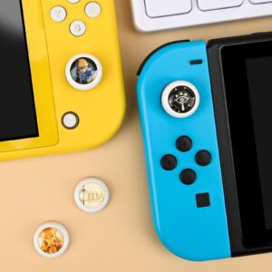 Dlseego Thumb Grip Caps Suitable for Switch/Switch Lite/Switch OLED Console, ABS Material Joycon Analog Controller Protective Covers 4PCS Button Joystick Hard Caps-Praying Princess and Knight White