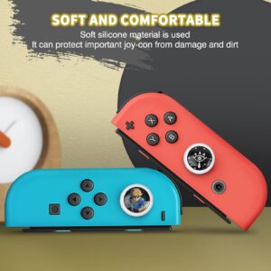 Dlseego Thumb Grip Caps Suitable for Switch/Switch Lite/Switch OLED Console, ABS Material Joycon Analog Controller Protective Covers 4PCS Button Joystick Hard Caps-Praying Princess and Knight White