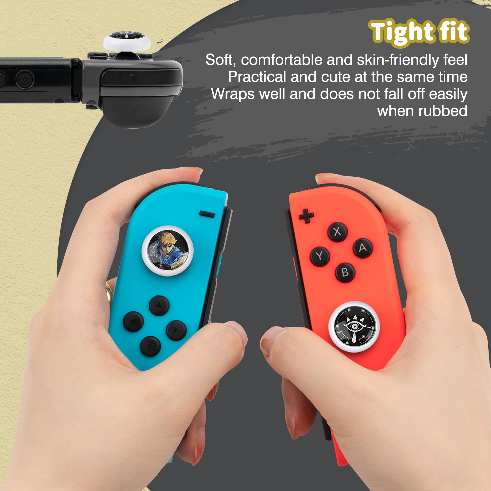 Dlseego Thumb Grip Caps Suitable for Switch/Switch Lite/Switch OLED Console, ABS Material Joycon Analog Controller Protective Covers 4PCS Button Joystick Hard Caps-Praying Princess and Knight White