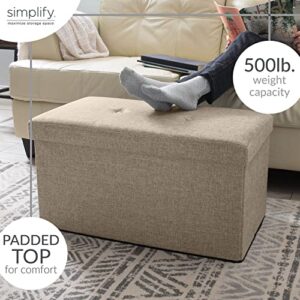 Simplify Polypropylene Storage Ottoman, Natural (F-0637-NATURAL)