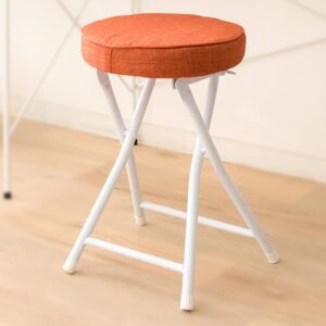 iris plaza otc-47 folding stool, chair, orange, (w x d x h): approx. 13.0 x 11.8 x 18.1 inches (33 x 30 x 46 cm), compact, lightweight, load capacity 176.4