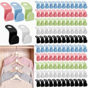 clothes hanger connector hooks hangers cascading hooks heavy duty connection hooks space saving hanger extenders clips for clothes for organizer closet (120)