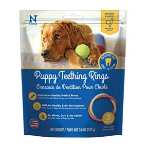 n-bone 3-rings puppy teething ring, chicken flavor