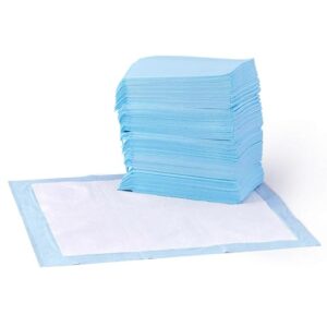 amazon basics dog and puppy pee pads with 5-layer leak-proof design and quick-dry surface for potty training, standard absorbency, regular size, 22 x 22 inch - pack of 50, blue & white