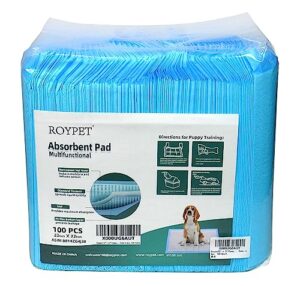 roypet 22" x 22" puppy training pads in bag, 100-count