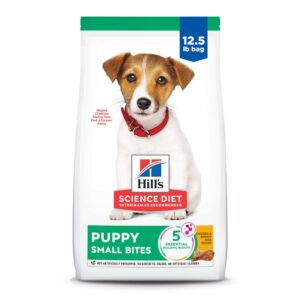 hill's science diet puppy, puppy premium nutrition, small kibble, dry dog food, chicken & brown rice, 12.5 lb bag