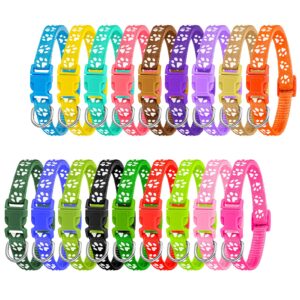 boumusoe 18 pcs puppy collars for litter adjustable puppy whelping collars soft nylon puppy id collars with safety quick release buckle for small medium dogs( 17-26cm )