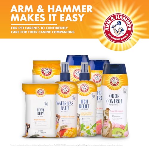 Arm & Hammer Super Deodorizing Shampoo For Dogs - Odor Eliminating Dog Shampoo For Smelly Dogs & Puppies With Arm & Hammer Baking Soda -- Kiwi Blossom Scent, 20 Fl Oz,White