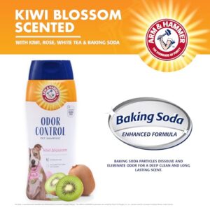 Arm & Hammer Super Deodorizing Shampoo For Dogs - Odor Eliminating Dog Shampoo For Smelly Dogs & Puppies With Arm & Hammer Baking Soda -- Kiwi Blossom Scent, 20 Fl Oz,White