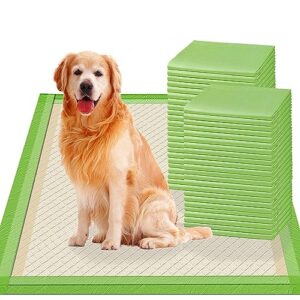 gardner pet pee pads for dogs extra large 28"x34", xl thicker eco green disposable xlarge puppy training pads super absorbent full edge-wrapping pad for dogs, puppies, doggie, cats, rabbits-(30 count)