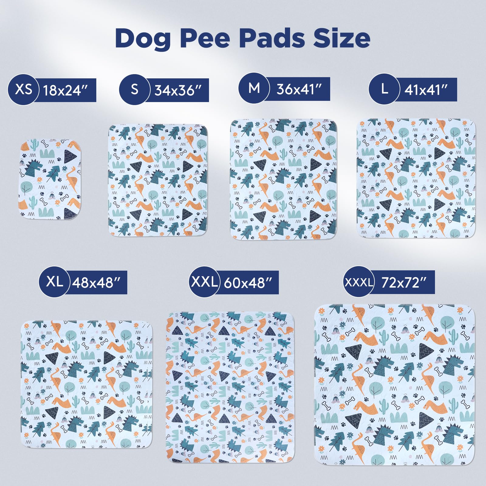 Washable Pee Pads for Dogs, 2 Pack Small 18"x24" Super Absorbent Reusable Puppy Pads Pet Training Pads, 100% Waterproof Non-Slip Puppy Pee Pads Whelping Dog Playpen Crate Potty Pads Puppy Essentials