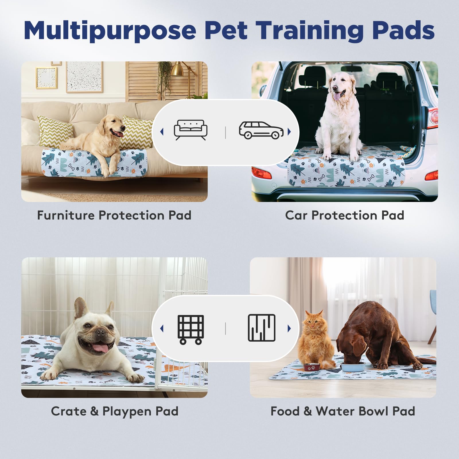 Washable Pee Pads for Dogs, 2 Pack Small 18"x24" Super Absorbent Reusable Puppy Pads Pet Training Pads, 100% Waterproof Non-Slip Puppy Pee Pads Whelping Dog Playpen Crate Potty Pads Puppy Essentials