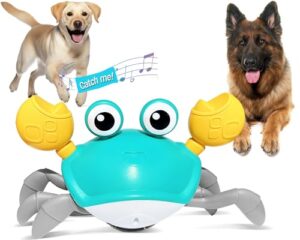 hongid crawling crab dog toys,escaping crab dog toy with obstacle avoidance sensor,interactive dog toys with music sounds & lights for dogs cats pets,christmas toy gift for puppy/small/medium dogs