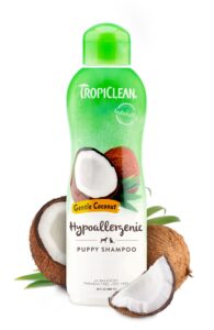 tropiclean coconut hypoallergenic dog shampoo | gentle puppy shampoo for sensitive skin | natural pet shampoo derived from natural ingredients | kitten friendly | made in the usa | 20 oz.