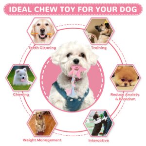 XGDMEIL 6 Pack Puppy Toys for Teething Small Dogs, Cute Pink Dog Chew Toys for Puppies, Soft Squeaky Dog Toys for Small Breed Cleaning Doggy Teeth, Outdoor Interactive Small Dog Chew Toys Set