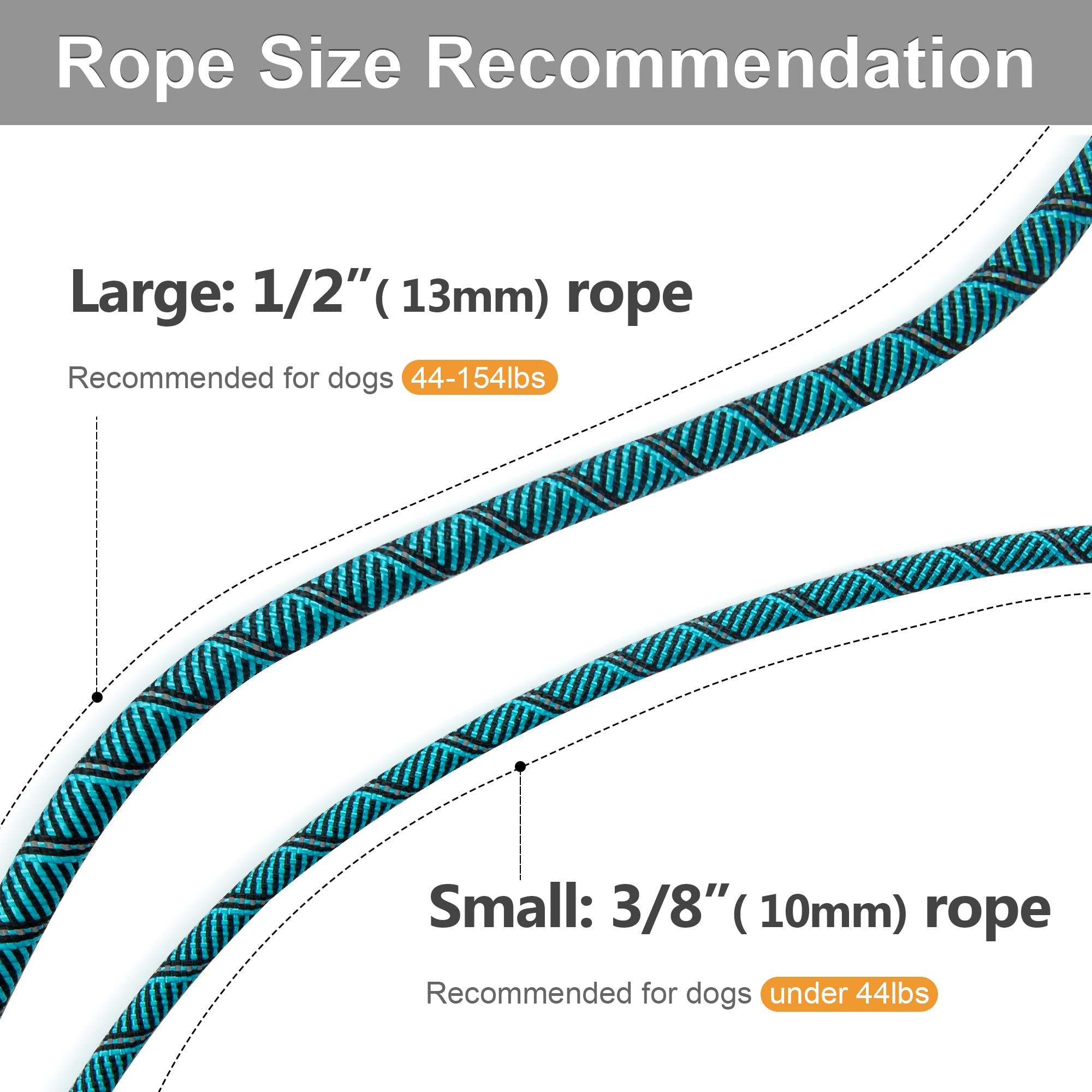 Fida Durable Slip Lead Dog Leash, 6 FT x 3/8" Heavy Duty Dog Loop Leash, Comfortable Strong Rope Slip Leash for Small Dogs and Puppies, No Pull Pet Training Leash with Highly Reflective(3/8", Blue)