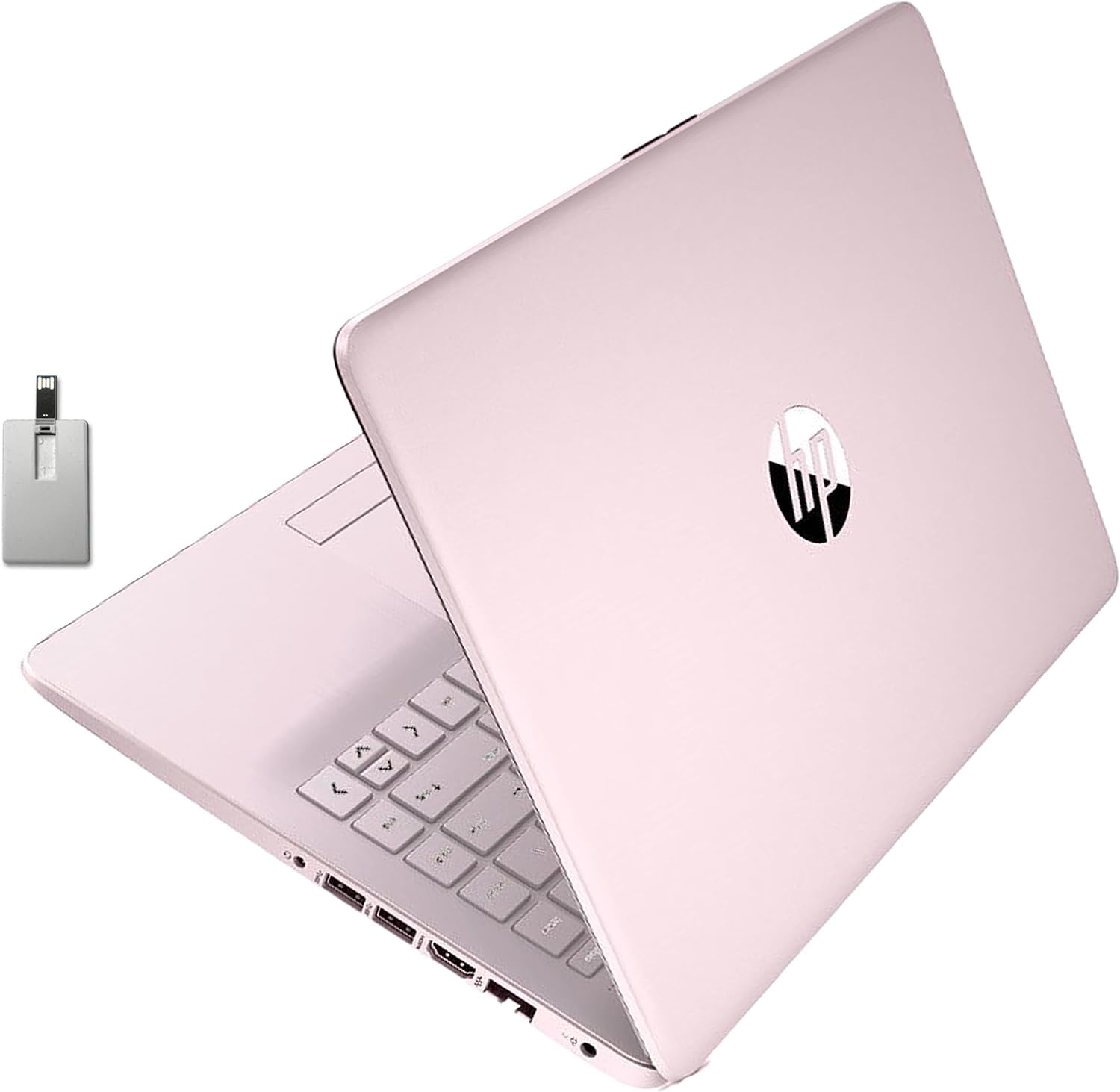 HP Stream 14" HD BrightView Laptop, Intel Celeron N4120 Processor, 16GB RAM, 64GB Storage, Intel HD Graphics, 720p Webcam, 1 Year Office 365, Pink, Win 11 S, 32GB Hotface USB Card