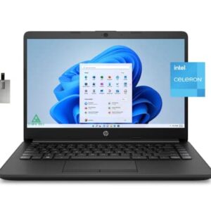 HP 2022 Stream 14" HD laptop, Intel Celeron N4120 Processor, 8GB RAM, 64GB eMMC Storage, HD Webcam, HDMI, Wi-Fi, Bluetooth, Black, Office 365 1-year, Windows 11 S, 32GB SnowBell USB Card