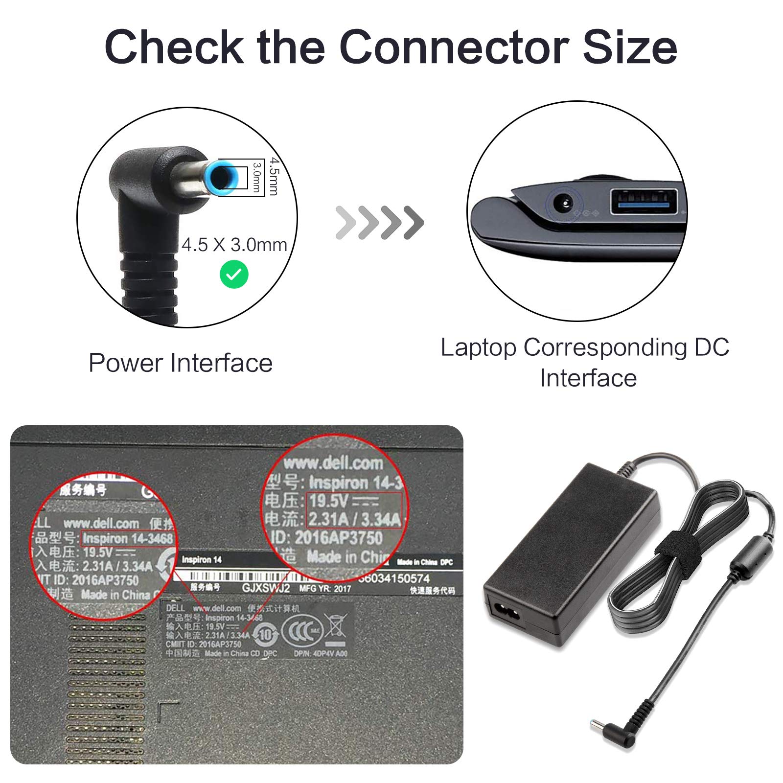 19.5V 2.31A 45W AC Adapter Power Charger fit HP Stream 11 13 14 Pavilion x360 15-f272wm 15-f387wm 15-f233wm 15-f222wm 15-f211wm 15-f337wm Power Supply 741727-001 740015-002