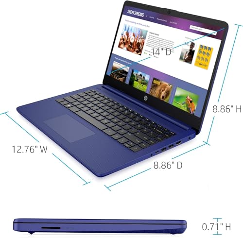 HP Stream Laptop 2023 Newest 14" HD Display, Intel Celeron N4120 Processor, 16GB RAM, 192GB Storge (64GB EMMC+128GB SD Card), ‎Intel UHD Graphics 600, Webcam, Wi-Fi, Windows 11 Home in S Mode