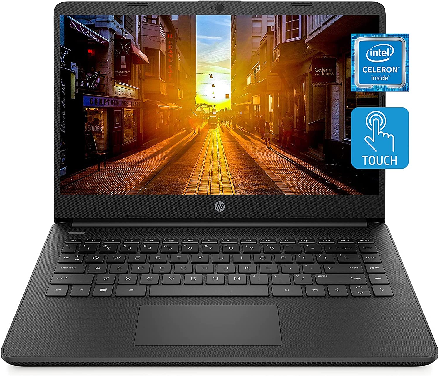 HP Stream 14" HD Touchscreen, Intel Celeron Dual-Core Processor, 4GB DDR4 Memory,192GB Storage (64GB eMMC+128GB Card),WiFi,Webcam,Bluetooth,1-Year Microsoft 365, Windows 10 S, Jet Black|TGCD Bundle