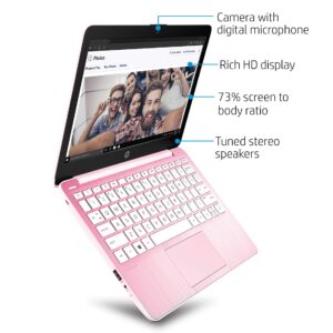 HP 2021 Stream 11.6-inch HD Laptop PC, Intel Celeron N4020, 4 GB RAM, 64 GB eMMC, WiFi 5, Webcam, HDMI, Windows 10 S with Office 365 Personal for 1 Year + Fairywren Card (Rose Pink)