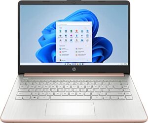 hp stream 14inch hd display, intel celeron dual-core processor, 16gb ddr4 memory, 128gb storage (64gb emmc+64gb card),wifi,webcam,bluetooth, windows 11 s, rose gold (renewed)