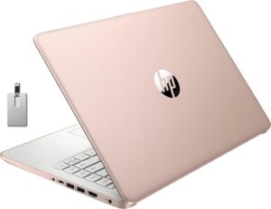 hp premium stream 14" hd brightview laptop, intel celeron n4120, 4gb ram, 64gb emmc, intel uhd graphics, hd webcam, 1 year office 365, bluetooth, wifi, hdmi, win 11s, gold, 32gb hotface usb card