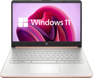 hp 2022 stream 14inch hd display,intel celeron n4120 quad-core,8gb ddr4 memory,128gb storage(64gb emmc+64gb card),bluetooth,webcam, hdmi,microsoft 365, win11s, rose gold, tgcd bundle