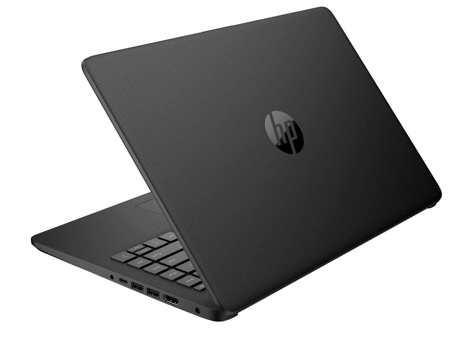 HP Stream Laptop, 14" HD Display, Intel Celeron N4120 Processor, 16GB Memory, 320GB Storage (64GB eMMC + 256GB Micro SD), Webcam, HDMI, Wi-Fi, USB-C, Windows 11 Home, Jet Black, JVQ MP