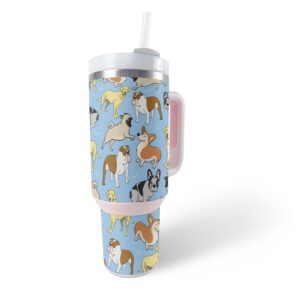 mightyskins skin compatible with stanley the quencher h2.0 flowstate 40 oz tumbler - puppy party | protective, durable, and unique vinyl decal wrap cover | easy to apply, remove, and change styles