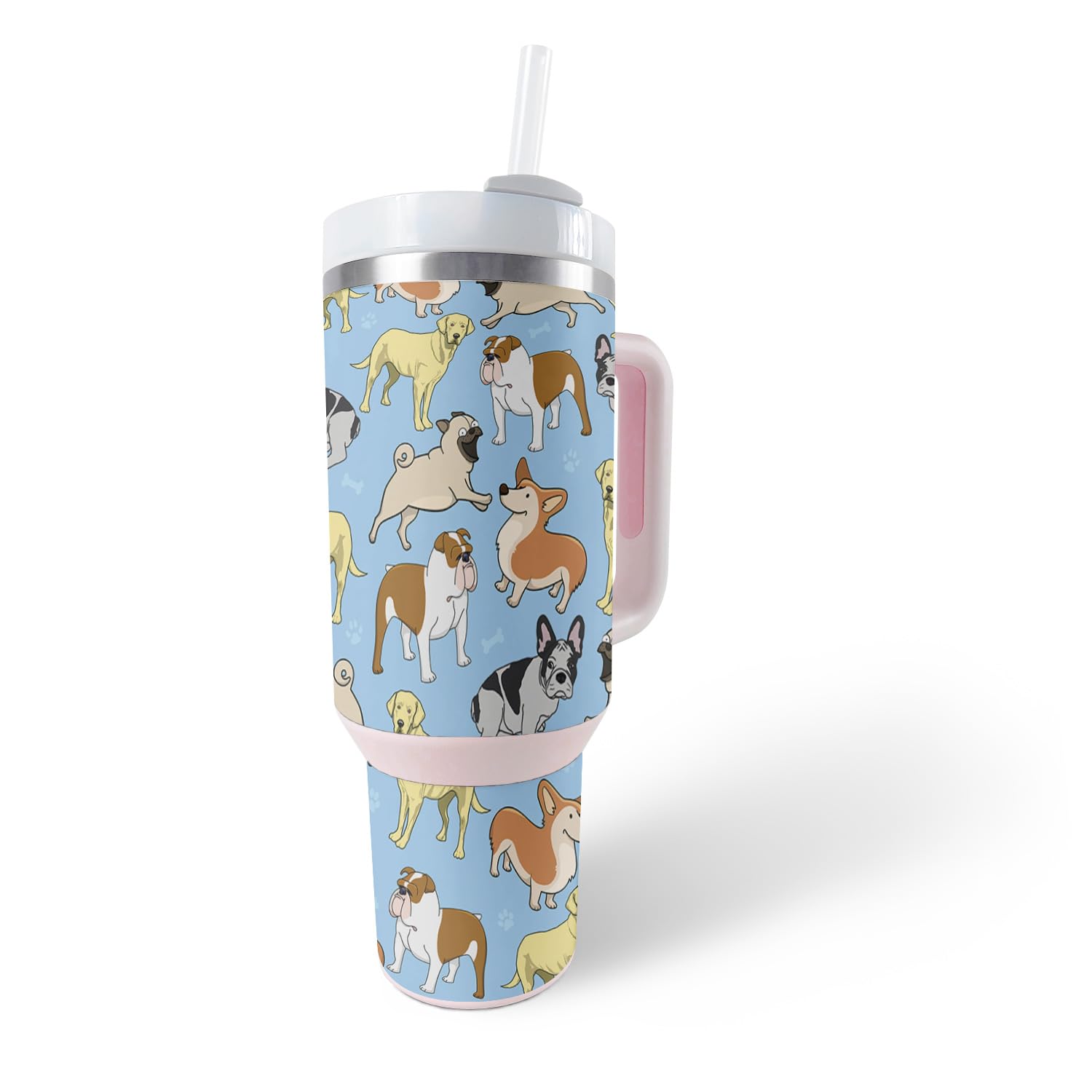 MightySkins Skin Compatible with Stanley The Quencher H2.0 FlowState 40 Oz Tumbler - Puppy Party | Protective, Durable, and Unique Vinyl Decal wrap Cover | Easy to Apply, Remove, and Change Styles