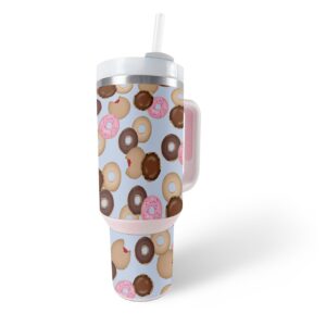 mightyskins skin compatible with stanley the quencher h2.0 flowstate 40 oz tumbler - donut binge | protective, durable, and unique vinyl decal wrap cover | easy to apply, remove, and change styles