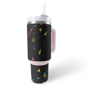 mightyskins skin compatible with stanley the quencher h2.0 flowstate 40 oz tumbler - magic pineapple | protective, durable, and unique vinyl decal wrap cover | easy to apply, remove, and change styles