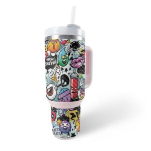 mightyskins skin compatible with stanley the quencher h2.0 flowstate 40 oz tumbler - puppy fall | protective, durable, and unique vinyl decal wrap cover | easy to apply, remove, and change styles