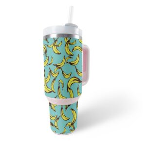 mightyskins skin compatible with stanley the quencher h2.0 flowstate 40 oz tumbler - bananas | protective, durable, and unique vinyl decal wrap cover | easy to apply, remove, and change styles