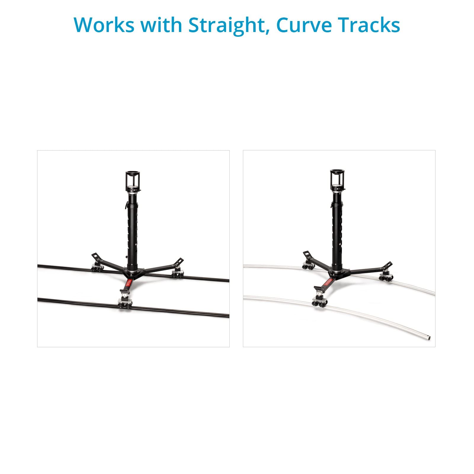 PROAIM Track Wheel Set for Proaim Portable Dolly. Adapts 1-2” Track Systems. for Straight/Curve Track. Payload up to 500kg / 1100lb. (DW-PRTD)