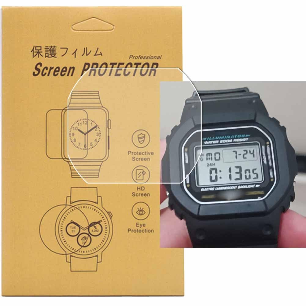 VRWOX 3-Pcs TPU Screen Protector For DW5600 GW-B5600 Watch, Full Coverage Screen Protector HD Clear Anti-Bubble and Anti-Scratch For (DW-5600)