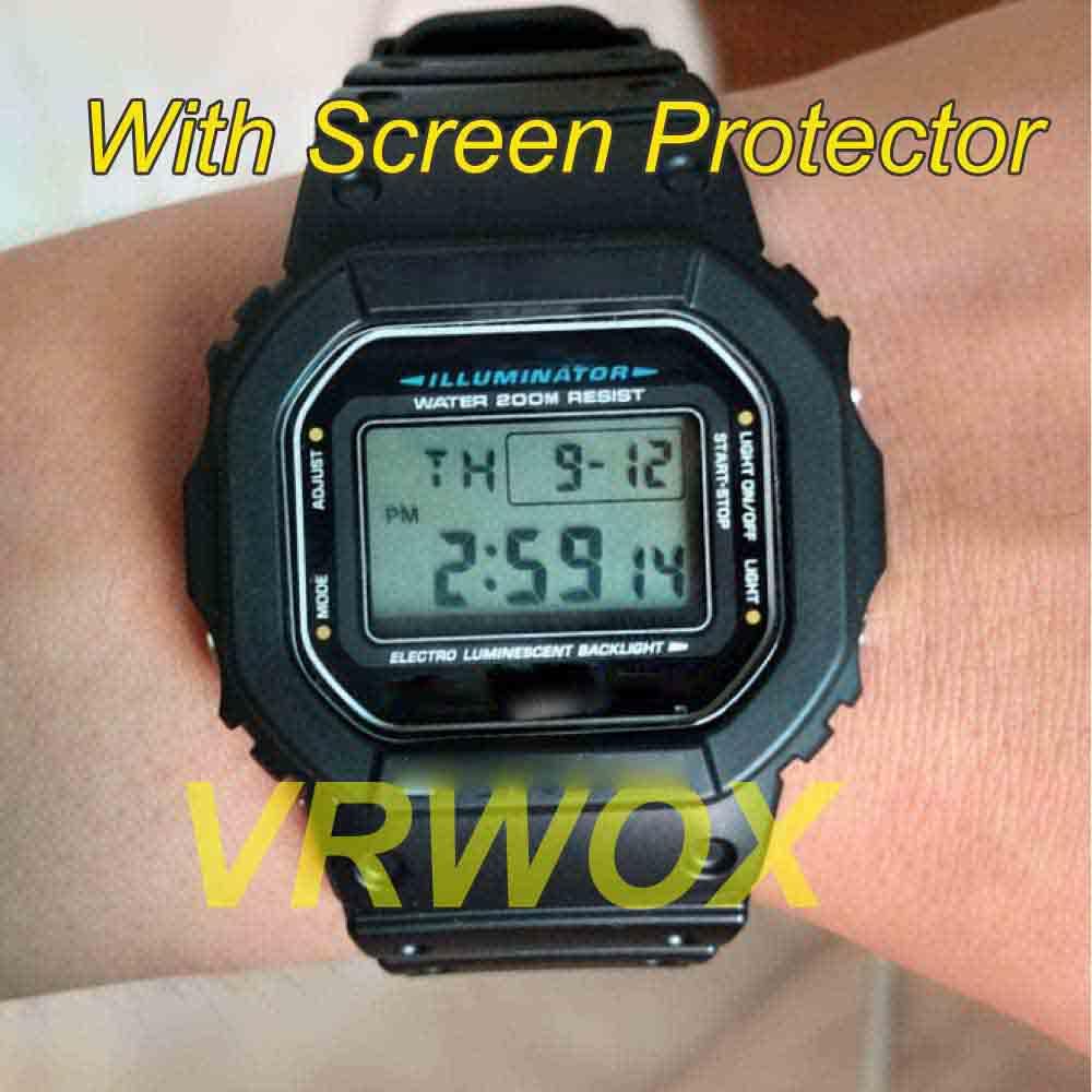 VRWOX 3-Pcs TPU Screen Protector For DW5600 GW-B5600 Watch, Full Coverage Screen Protector HD Clear Anti-Bubble and Anti-Scratch For (DW-5600)