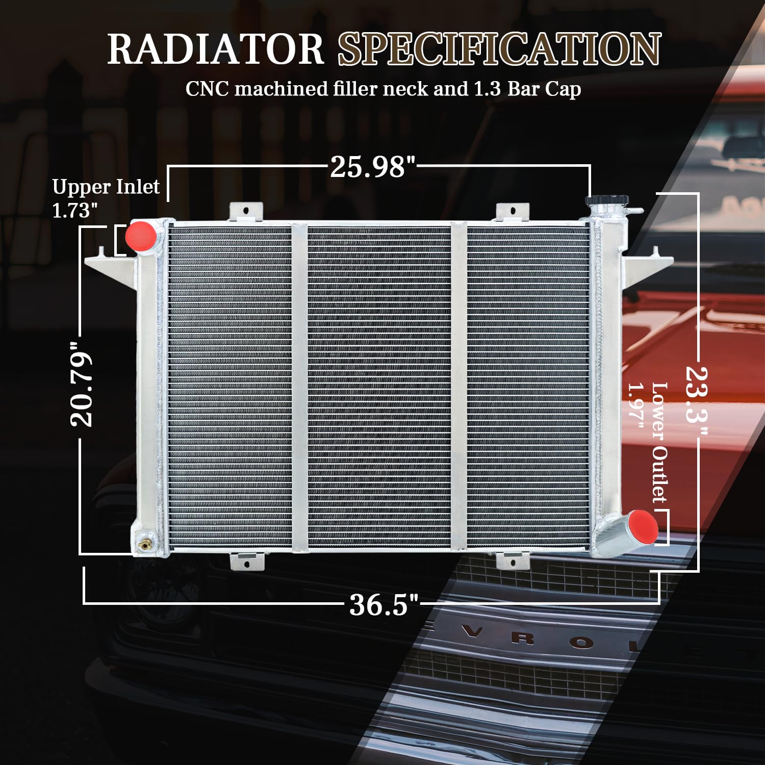 OzCoolingParts Pro 89-93 Dodge D/W 250 350 Series Radiator, 55mm 3 Row Core Aluminum CC1198 Radiator for 1989-1993 90 91 92 Dodge D250 D350 W250 W350 5.9L L6 Diesel Turbo