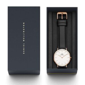 Daniel Wellington Classic Sheffield 40mm Men's Watch, DW Classic Leather Rose Gold Watch for Men