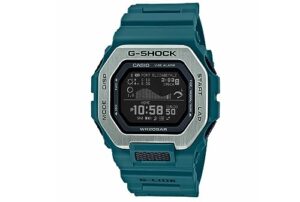 casio g-shock g-lide teal resin surf watch gbx100-2